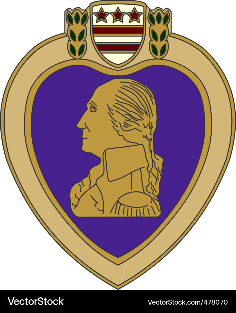 Purple Heart Medal Royalty Free Vector Image - VectorStock