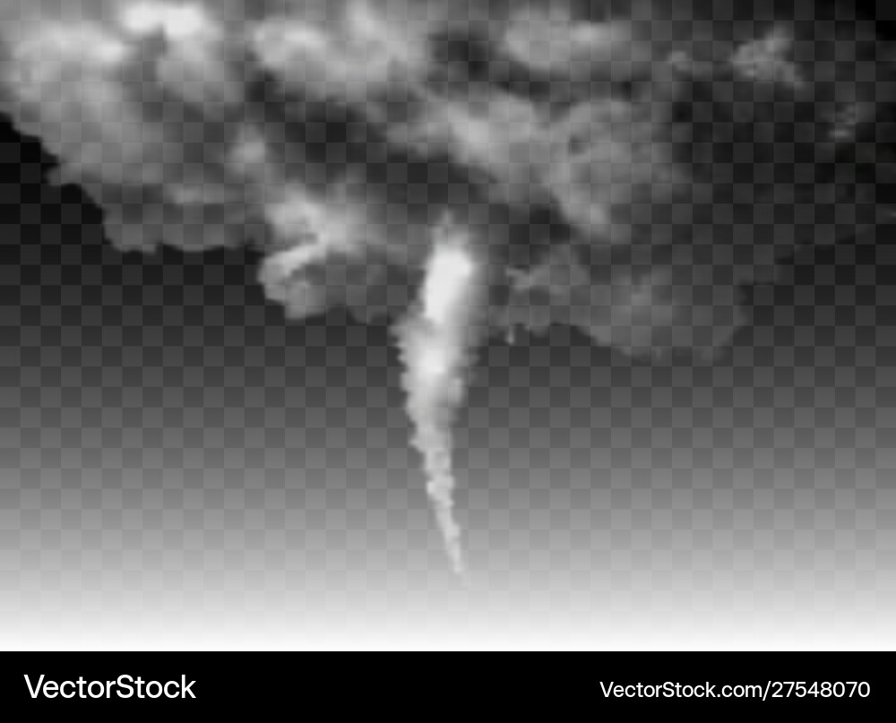 Realistic tornado on transparent background Vector Image