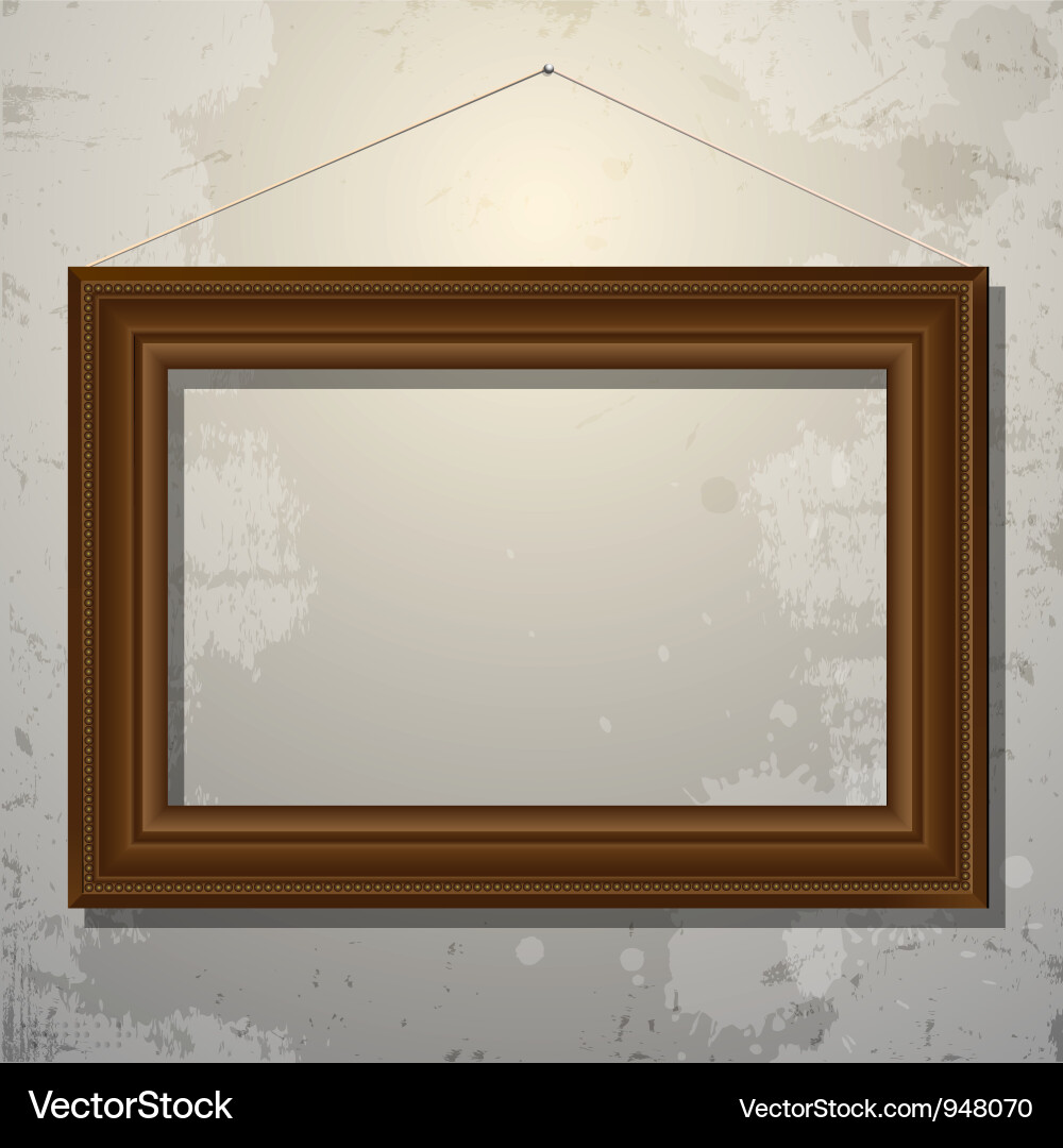 Rustic Wooden Frame on Weathered Wall Royalty Free Vector
