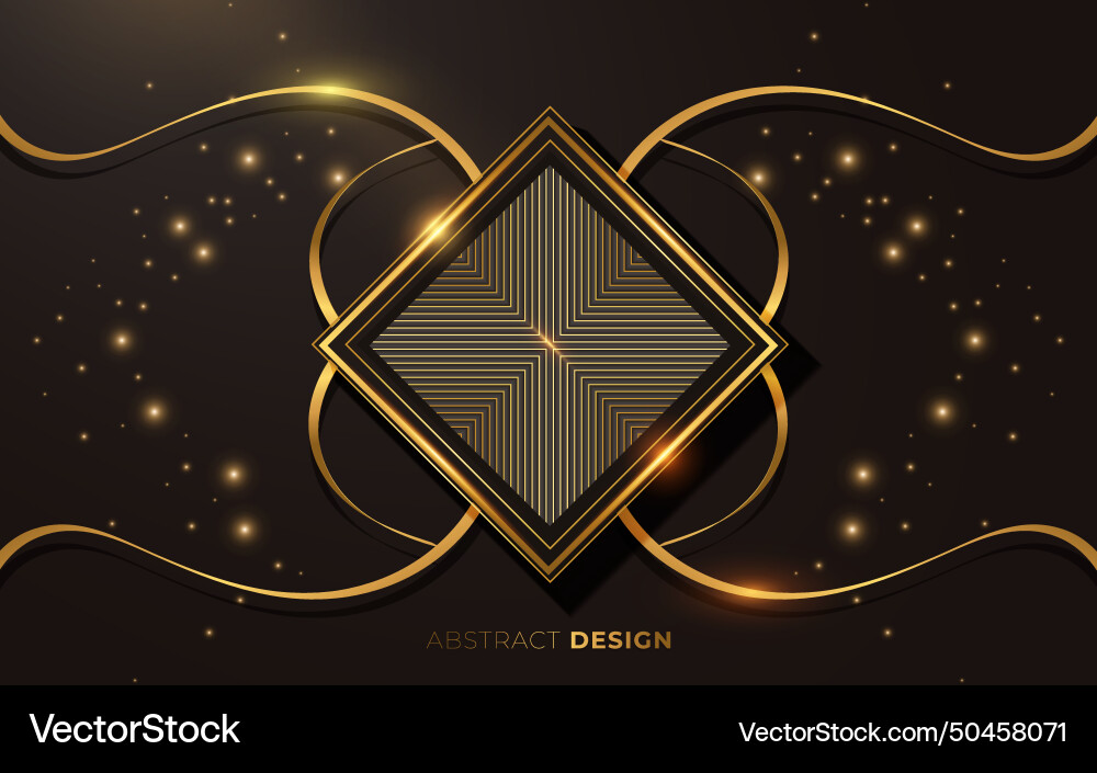 Abstract luxury gold square overlapping background