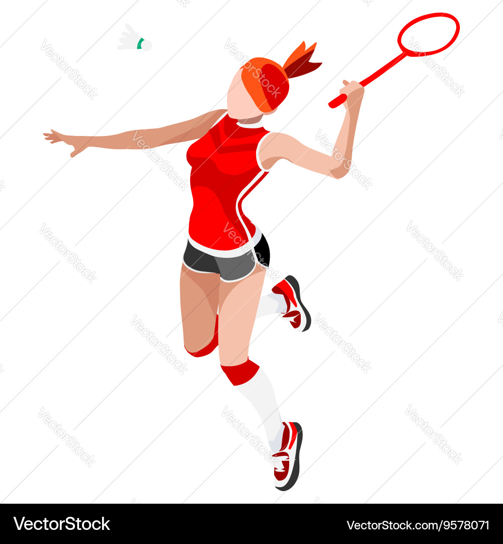 Badminton 2016 sports isometric 3d Royalty Free Vector Image