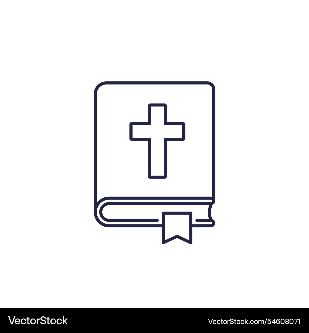 Bible icon prayer book line Royalty Free Vector Image