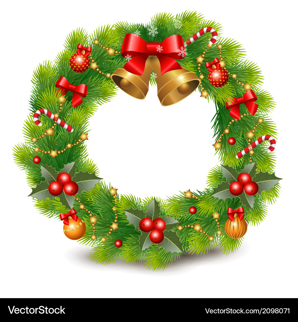 Christmas wreath Royalty Free Vector Image - VectorStock
