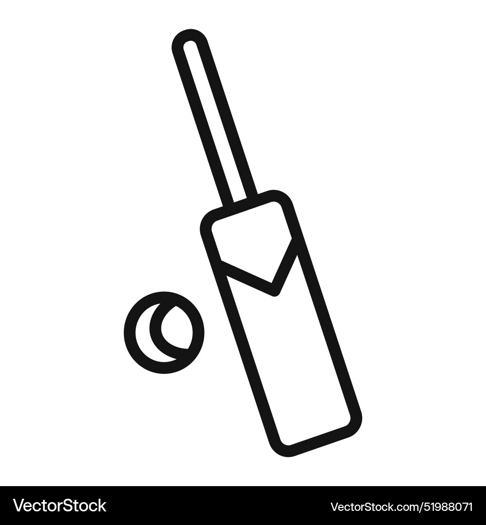 Cricket bat ball icon mark in filled style Vector Image