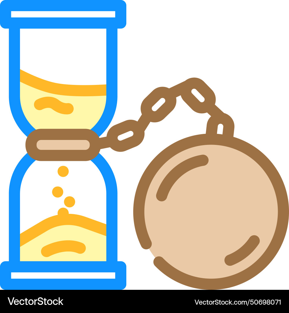 Debt time management color icon Royalty Free Vector Image