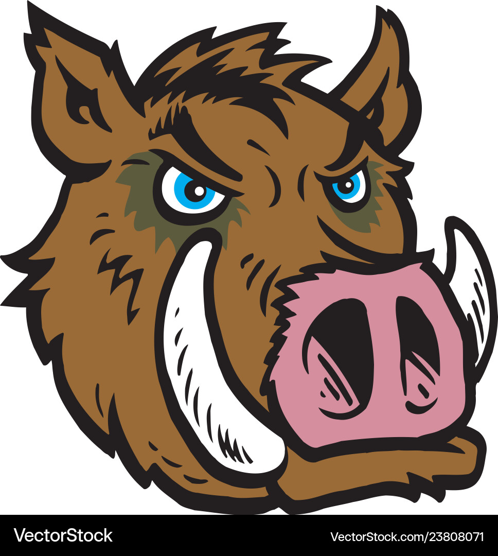 Razorback head logo mascot Royalty Free Vector Image