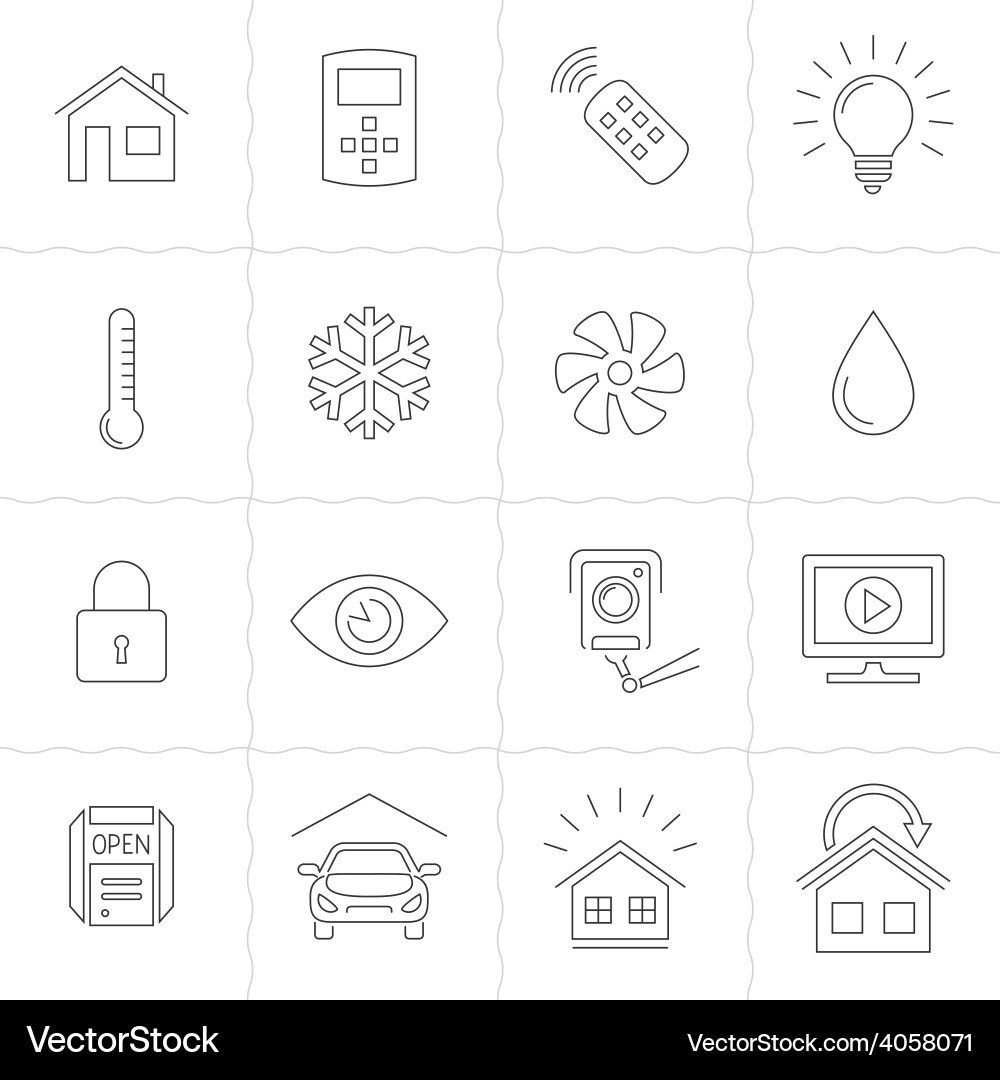 Smart Home Automation Icons Royalty Free Vector Image