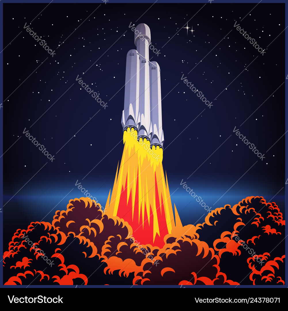 Space rocket launch Royalty Free Vector Image - VectorStock