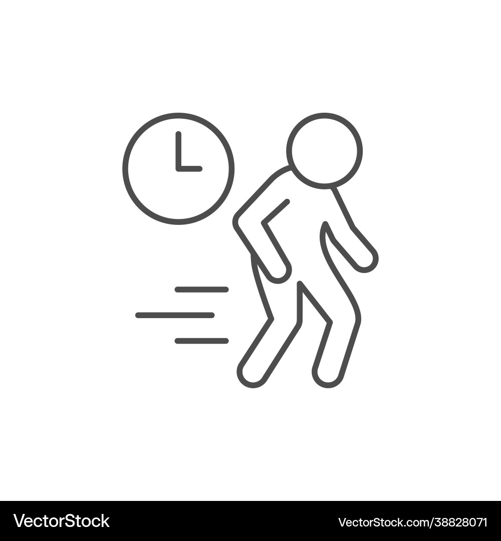 Walking time line outline icon Royalty Free Vector Image