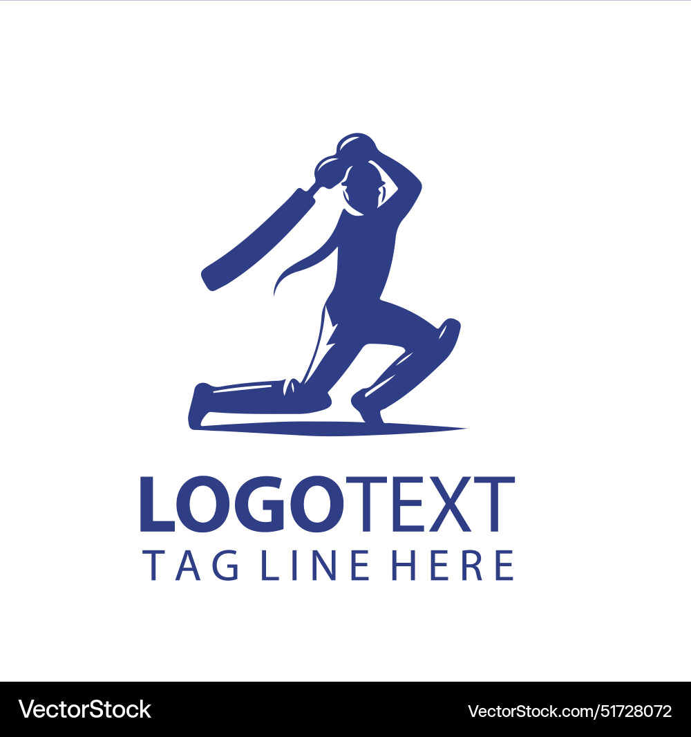 Bats man sports logo Royalty Free Vector Image