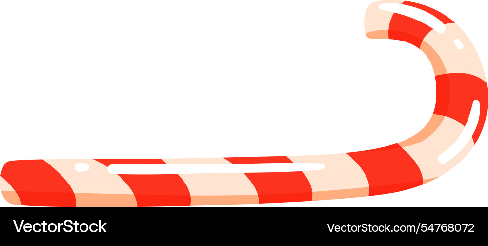 Christmas candy cane featuring vibrant red Vector Image