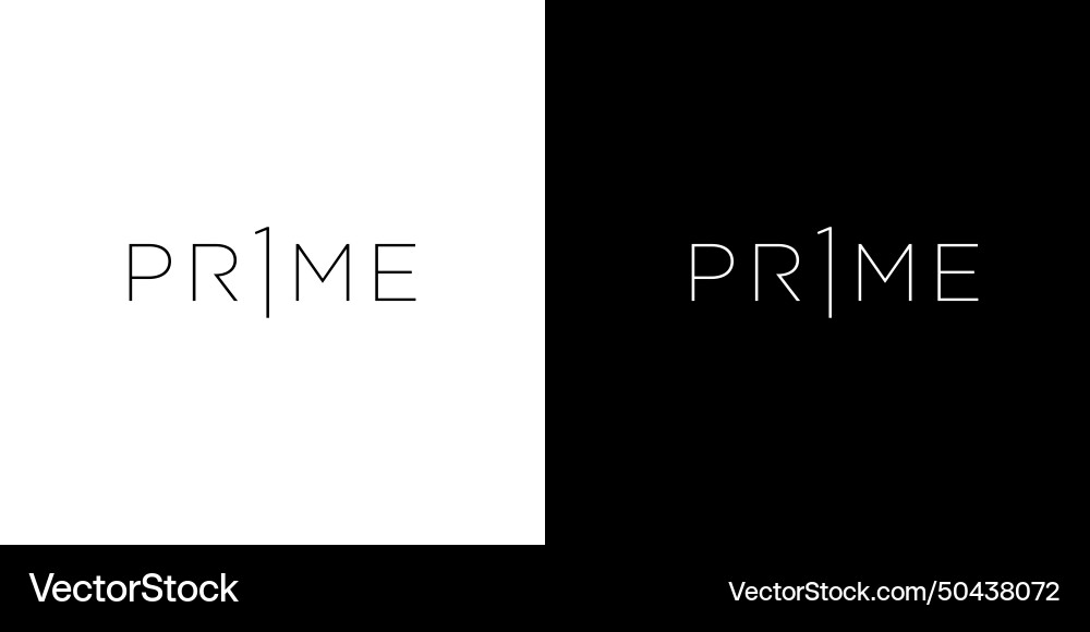 Clean and modern the prime logo design Royalty Free Vector