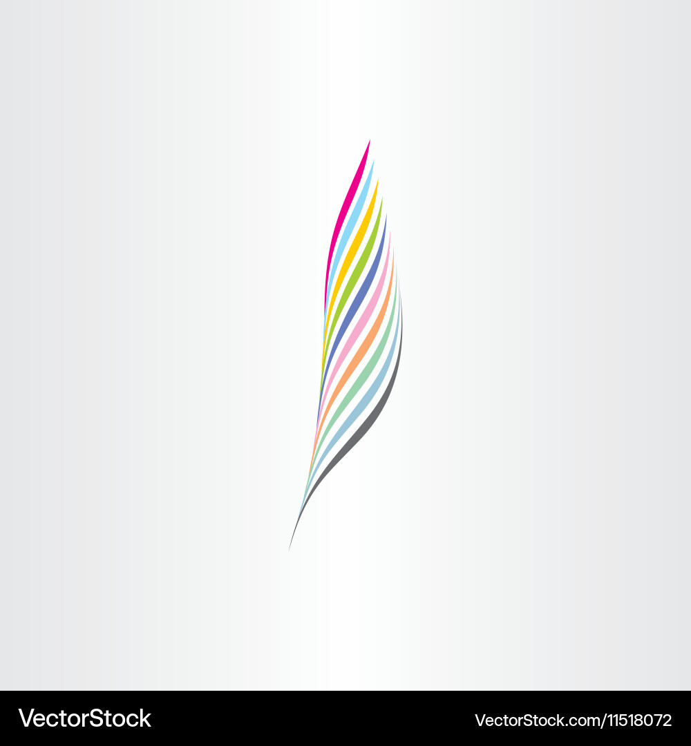 Colorful feather icon clip art Royalty Free Vector Image