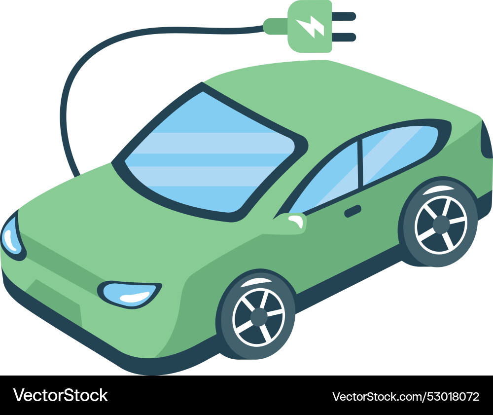 Electric car vehicle charging plug Royalty Free Vector Image