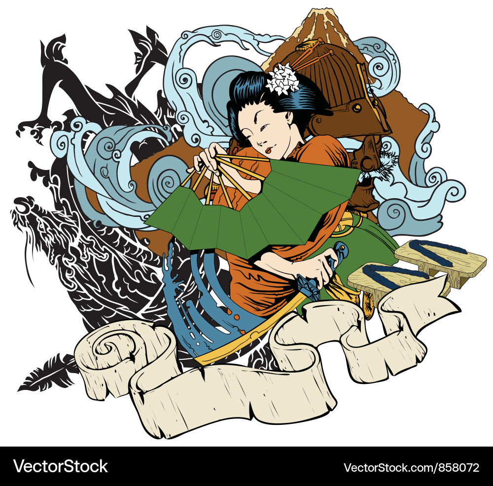 Japanese emblem Royalty Free Vector Image - VectorStock