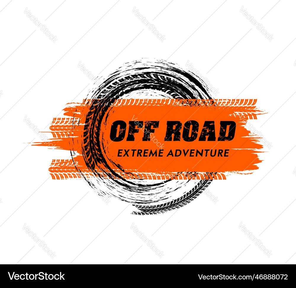 Offroad Racing Banner - Tire Tracks Royalty Free Vector
