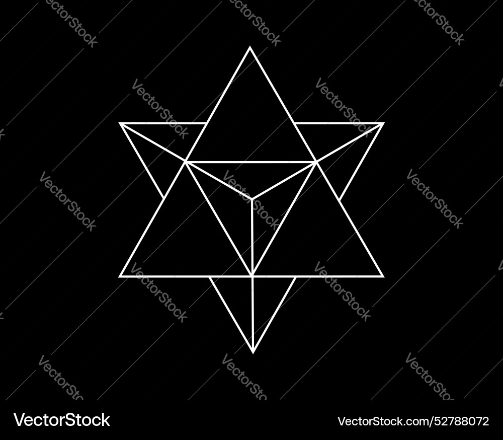Sacred geometric patterns of merkaba Royalty Free Vector