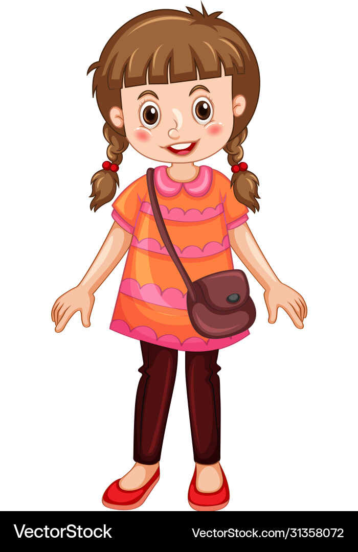 Smiling Girl Cartoon Royalty Free Vector Image