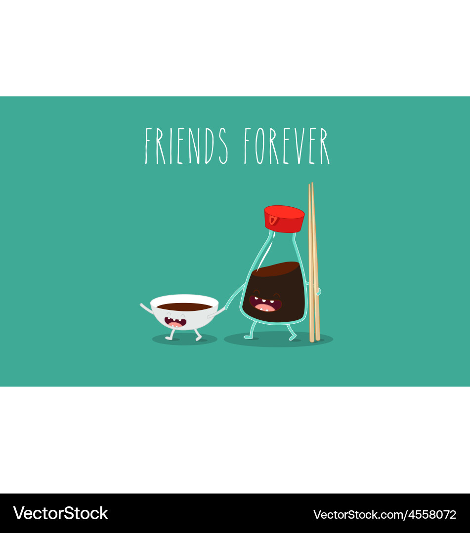 Soy sauce and sticks Royalty Free Vector Image