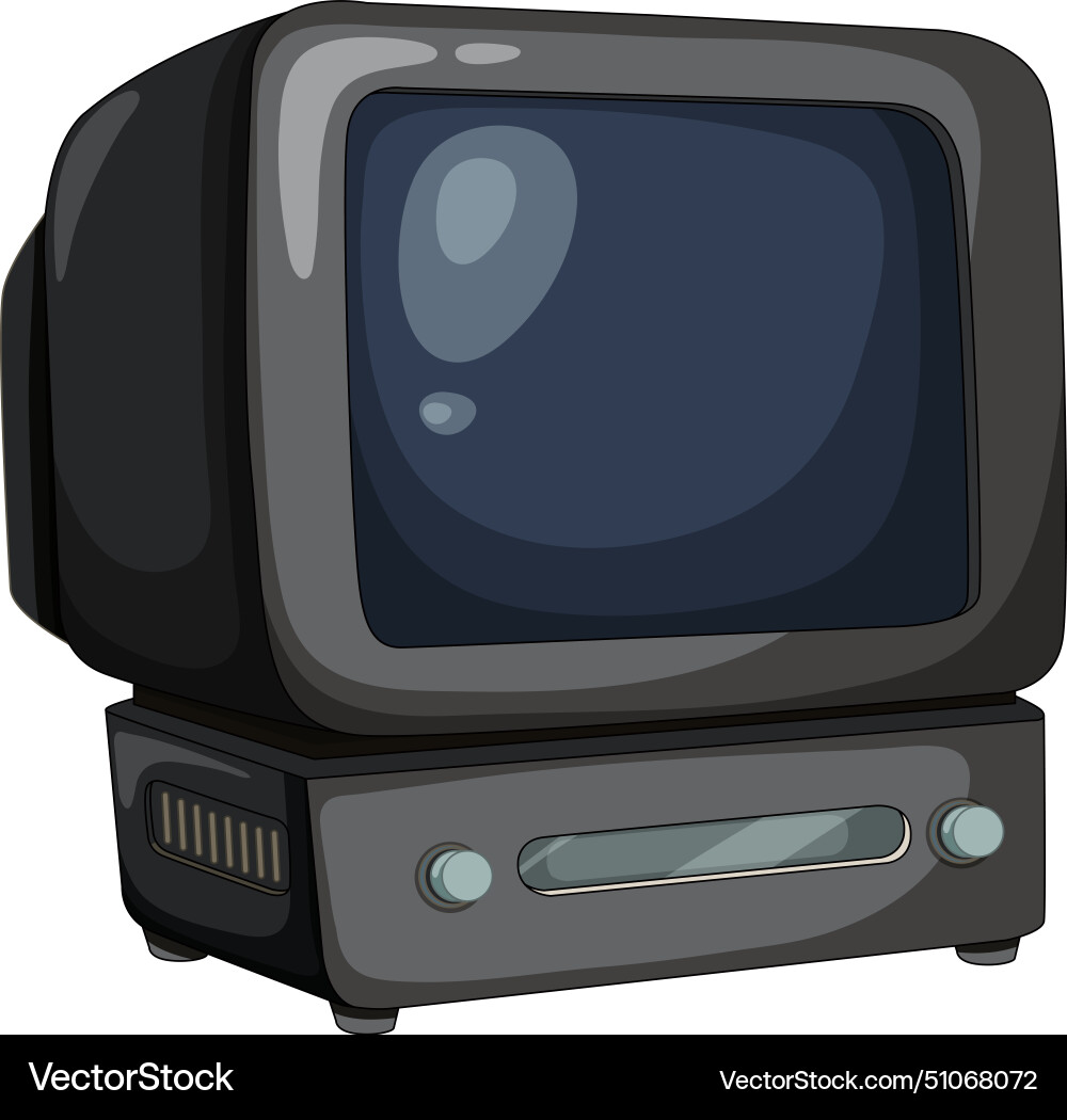Vintage tv with blank screen art Royalty Free Vector Image