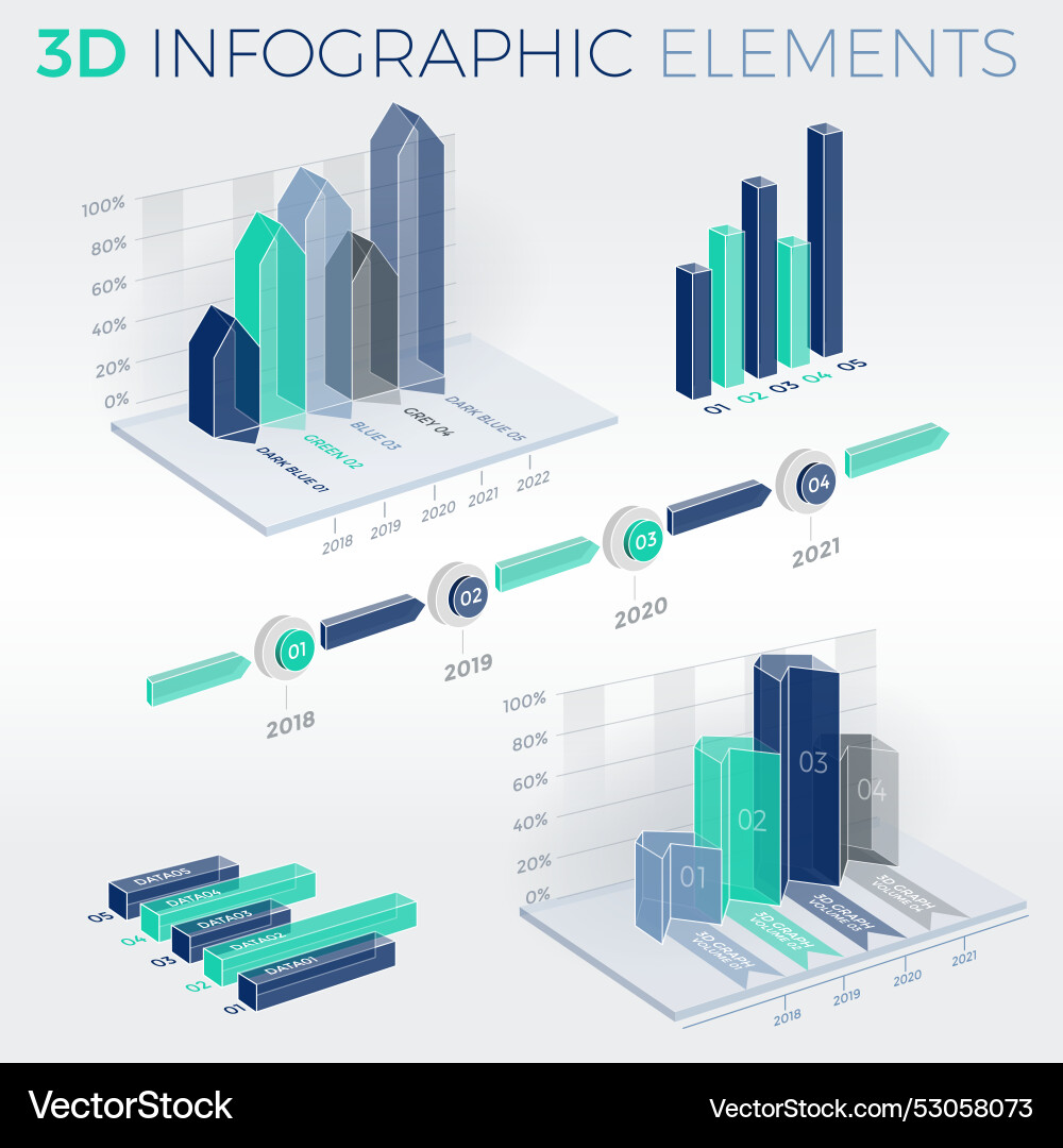 3d infographic elements Royalty Free Vector Image