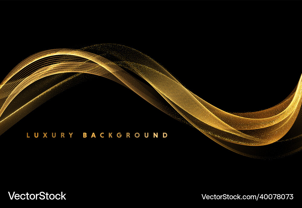 Abstract gold waves shiny golden moving lines Vector Image