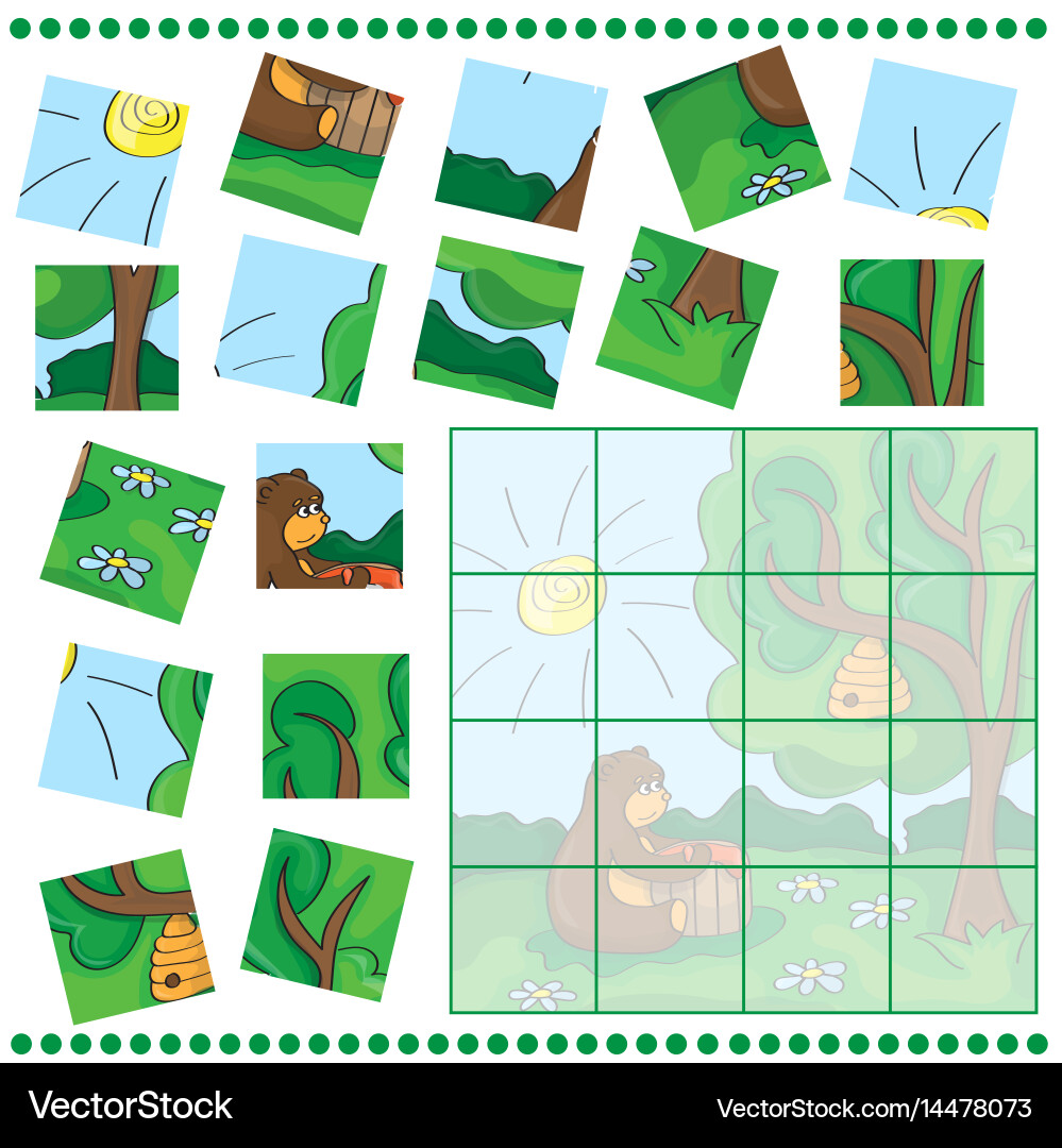 Education puzzle game for children Royalty Free Vector Image