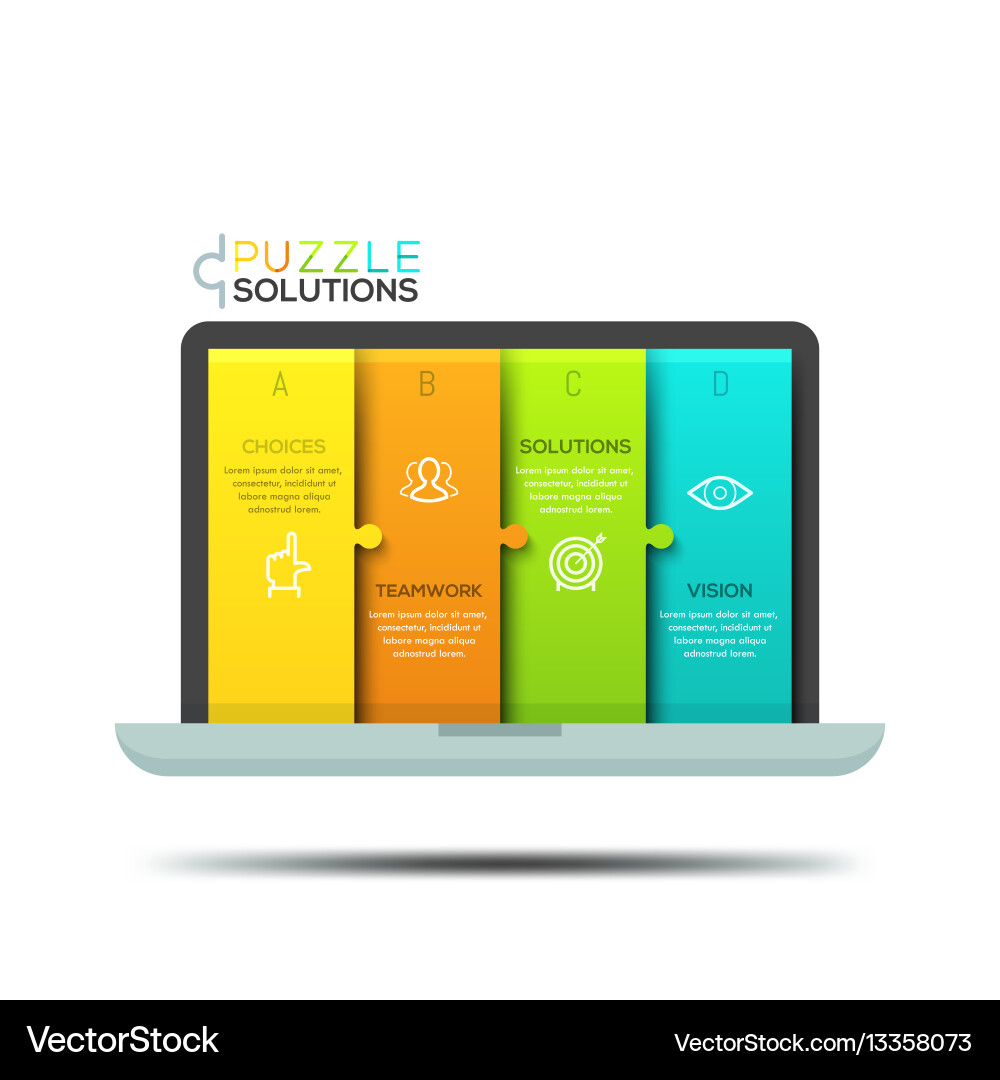 Laptop Puzzle - Tech Solutions Royalty Free Vector Image