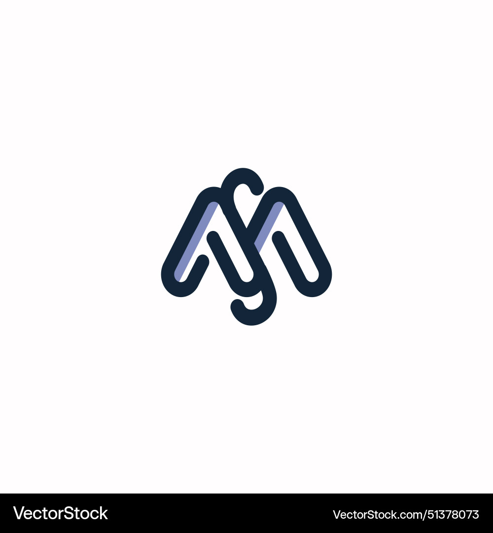 Letter ms logo design template Royalty Free Vector Image