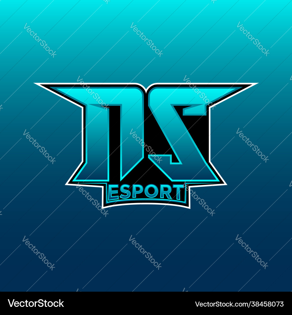 Ns initial gaming logo esports geometric designs Vector Image