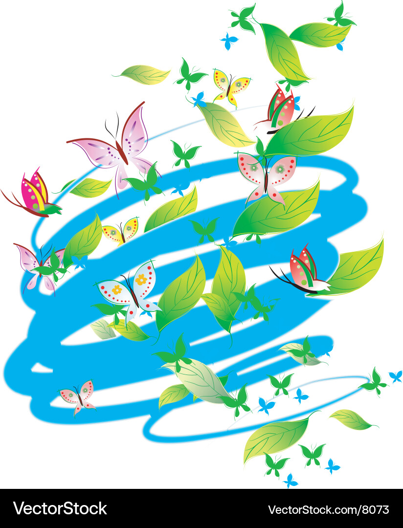 Pastel Butterfly Scrolls Royalty Free Vector Image