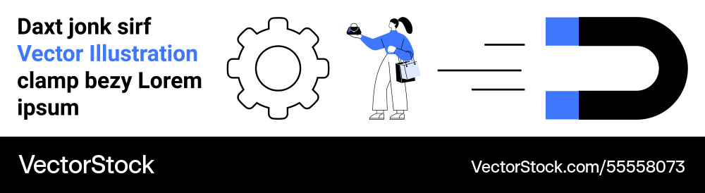 Person attracting opportunities using magnet with Vector Image