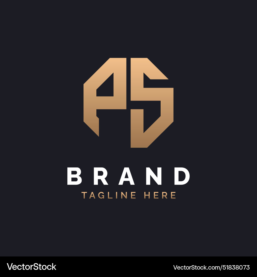 Ps logo design modern minimal elegant and luxury Vector Image