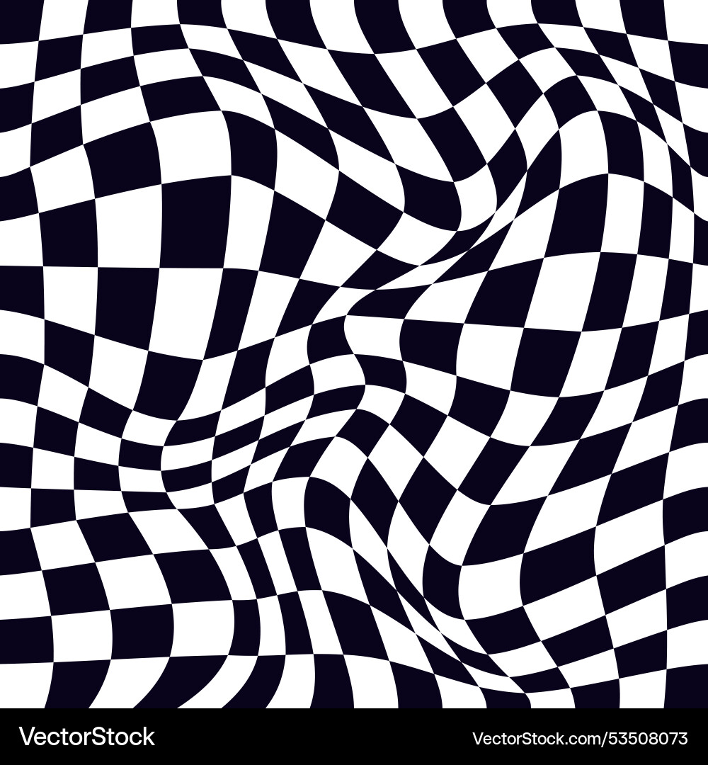 Psychedelic checkerboard pattern Royalty Free Vector Image