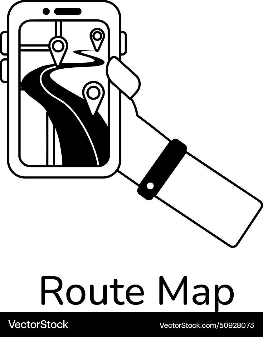 Route map Royalty Free Vector Image - VectorStock