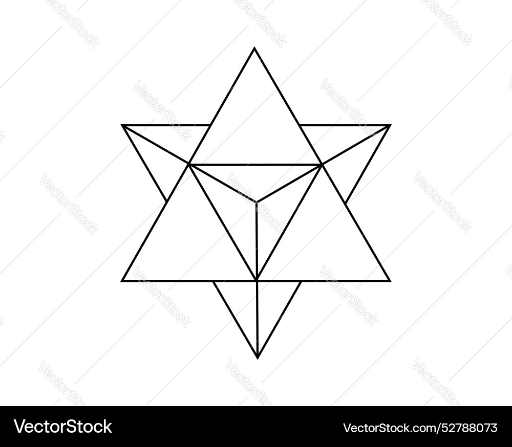 Sacred geometric patterns of merkaba Royalty Free Vector