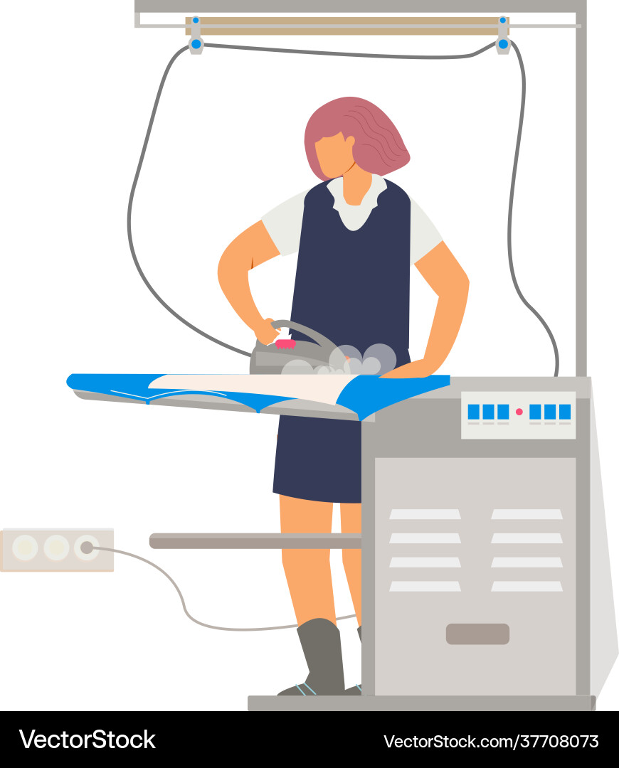 Woman Ironing Clothes Royalty Free Vector Image