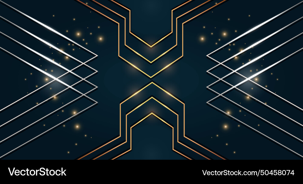 Abstract luxury golden and silver line geometric Vector Image