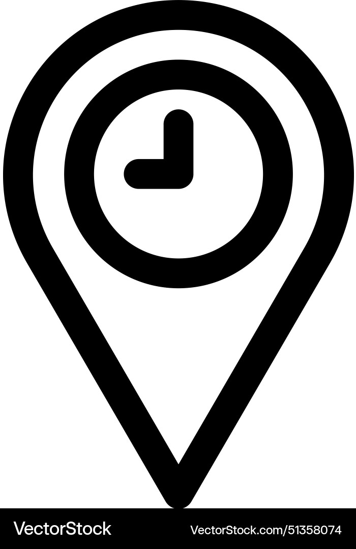 Arrival time icon thin linear style design Vector Image