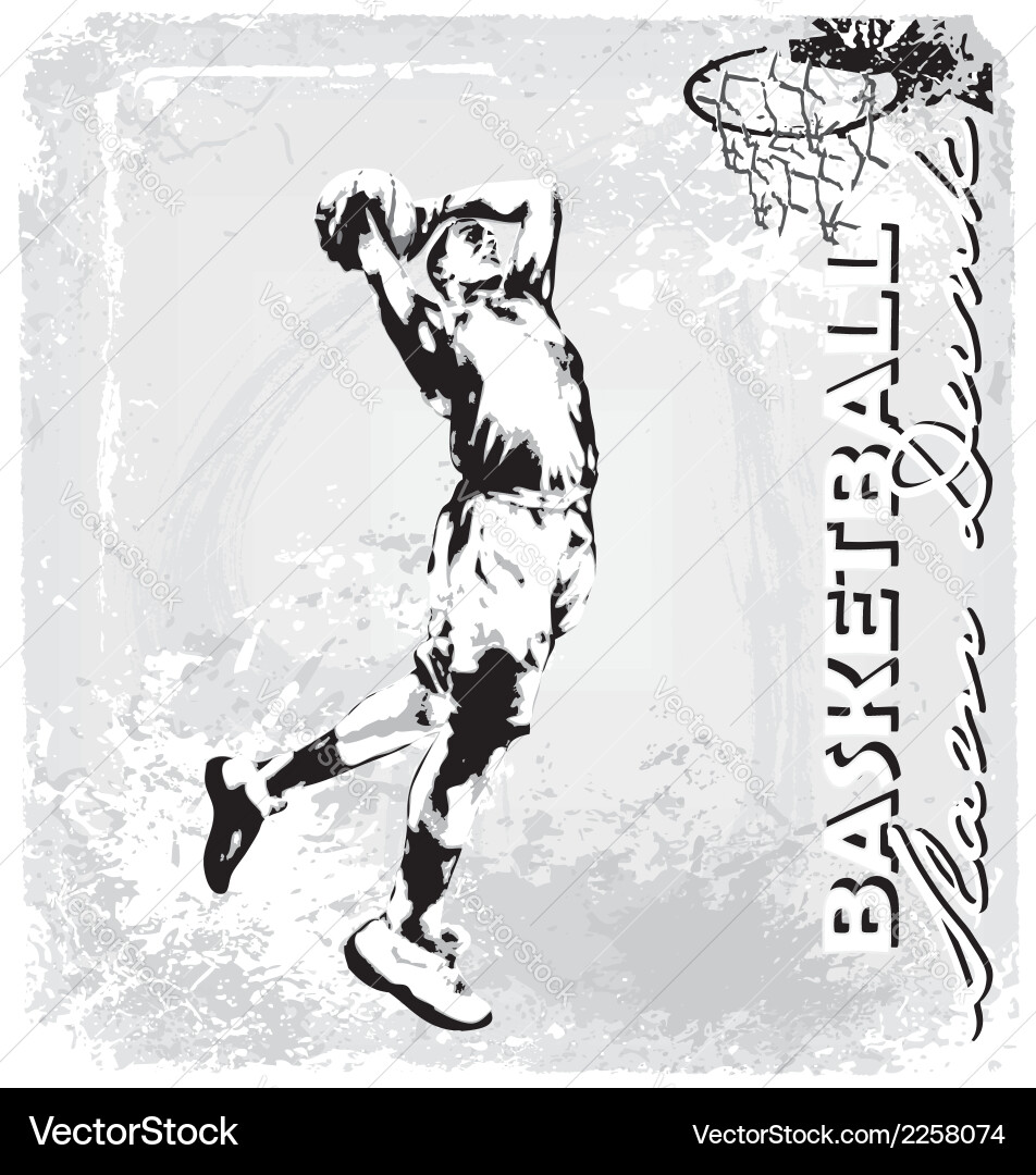 Basketball slam dunk Royalty Free Vector Image