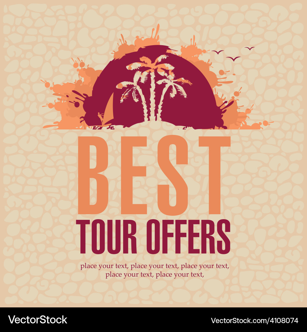 Best tour offers Royalty Free Vector Image - VectorStock