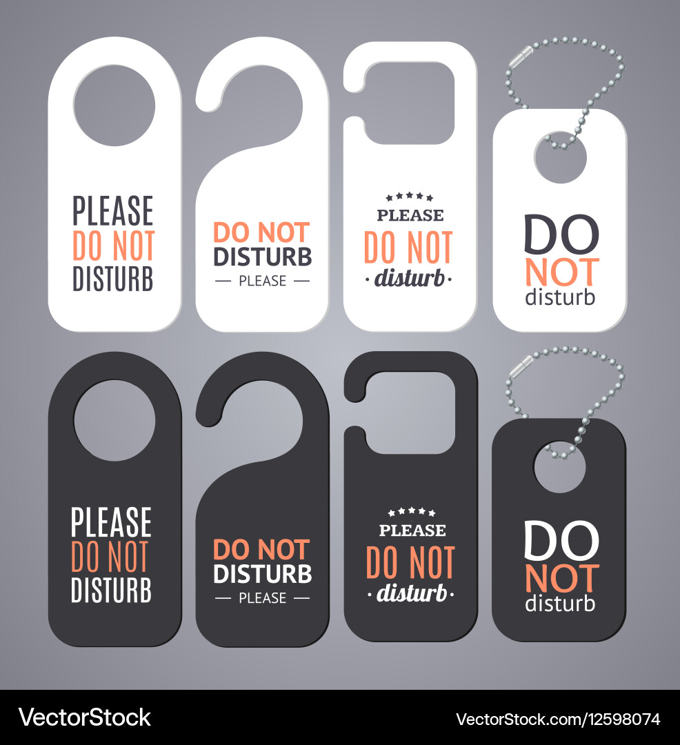Do not disturb sign labels Royalty Free Vector Image