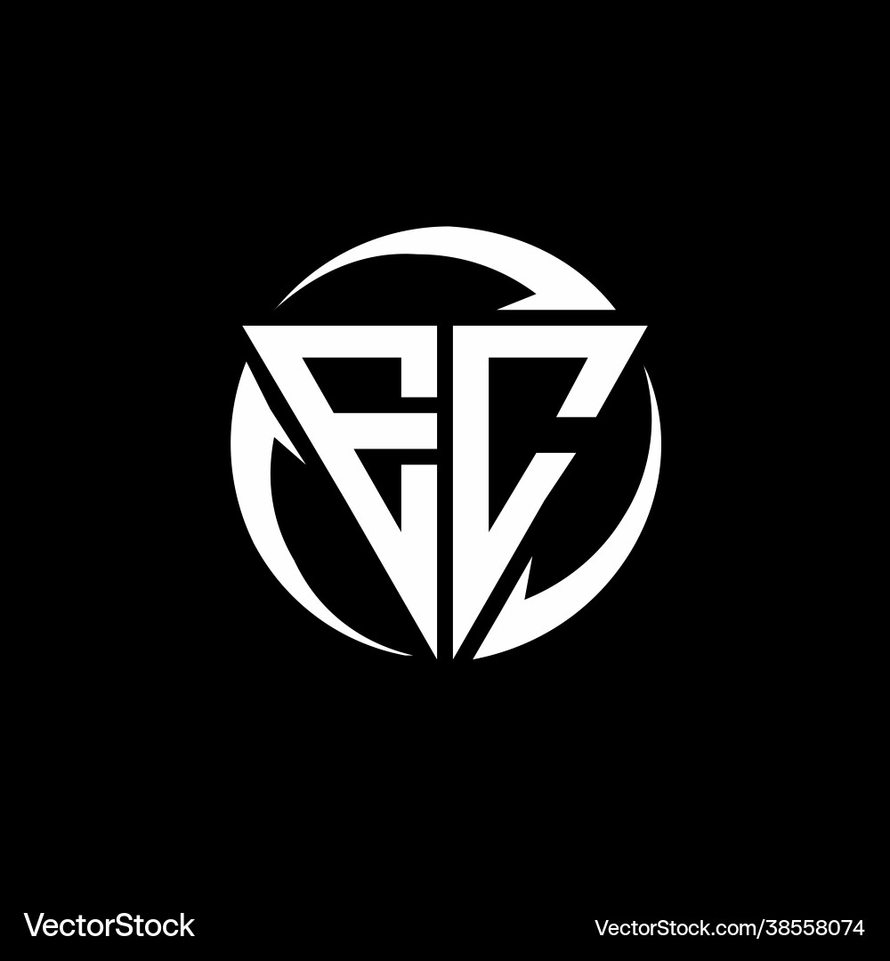 Ec logo monogram design template Royalty Free Vector Image