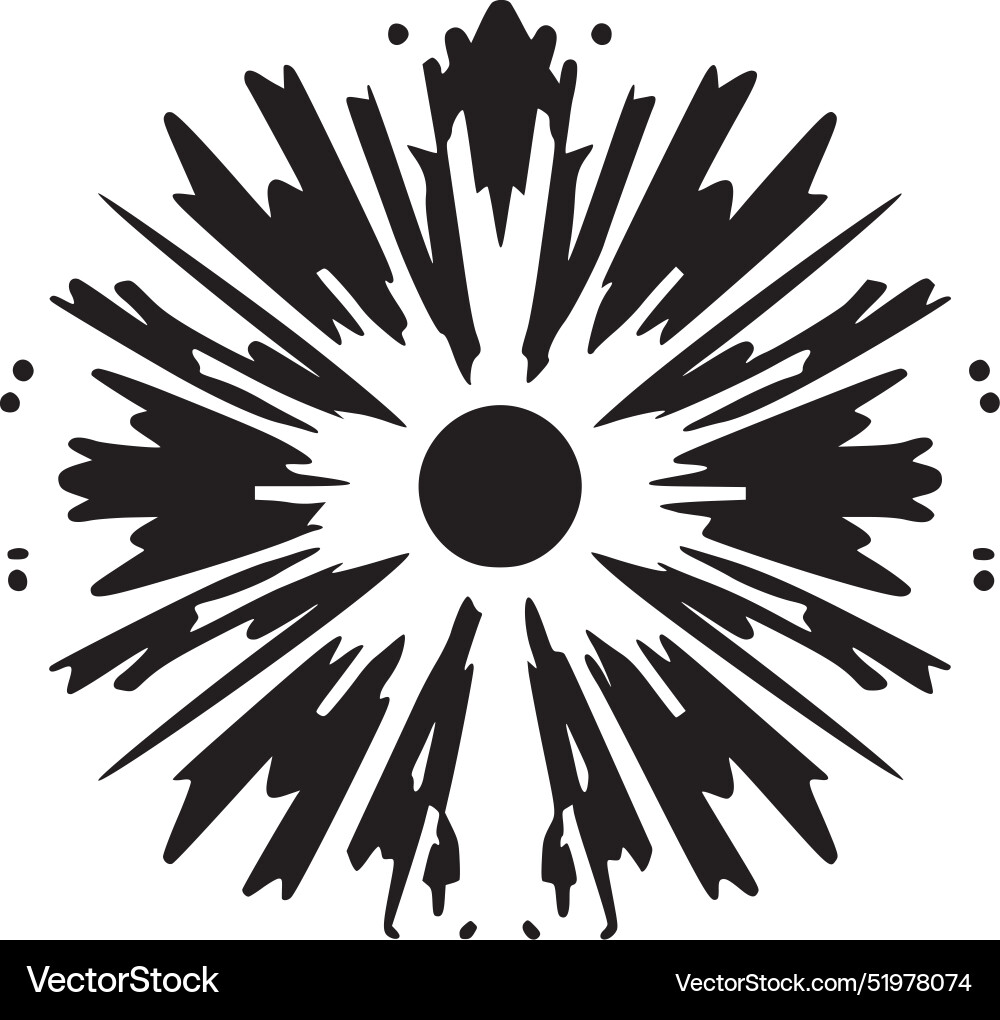 Explosion - black and white isolated icon Vector Image