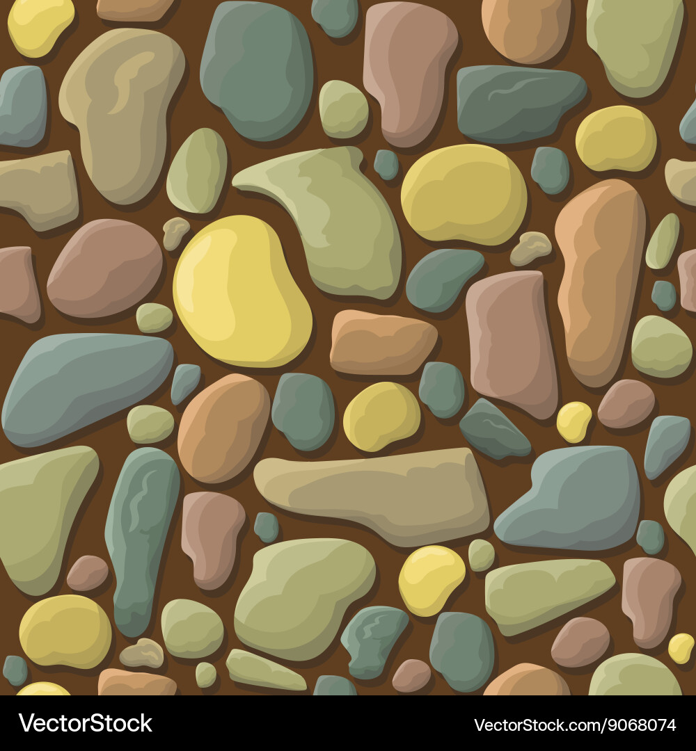 Funny cartoon stones seamless pattern Royalty Free Vector