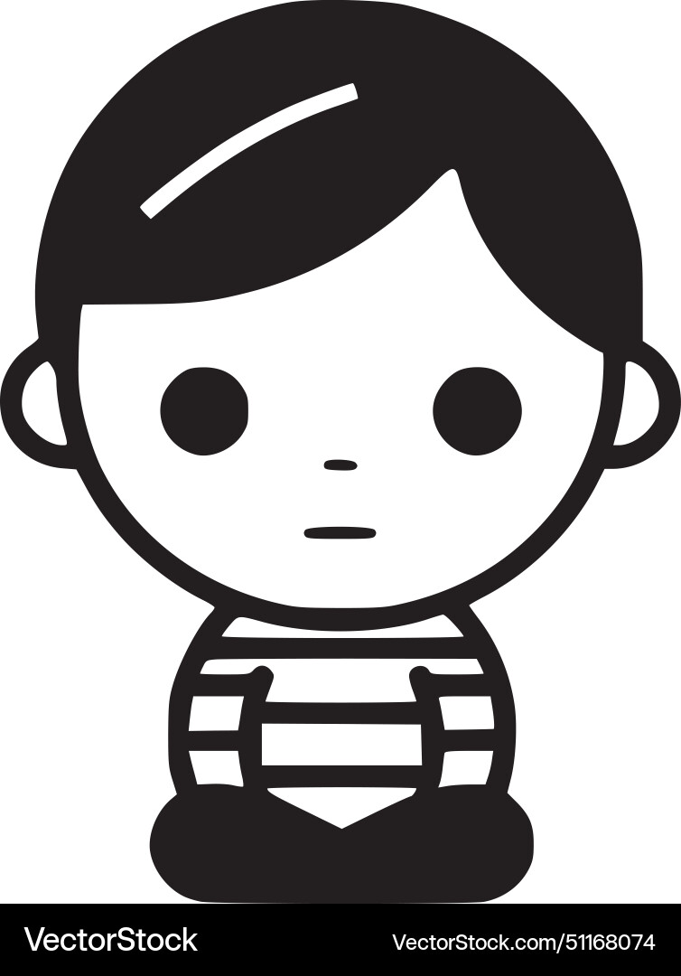 Kid - black and white isolated icon Royalty Free Vector