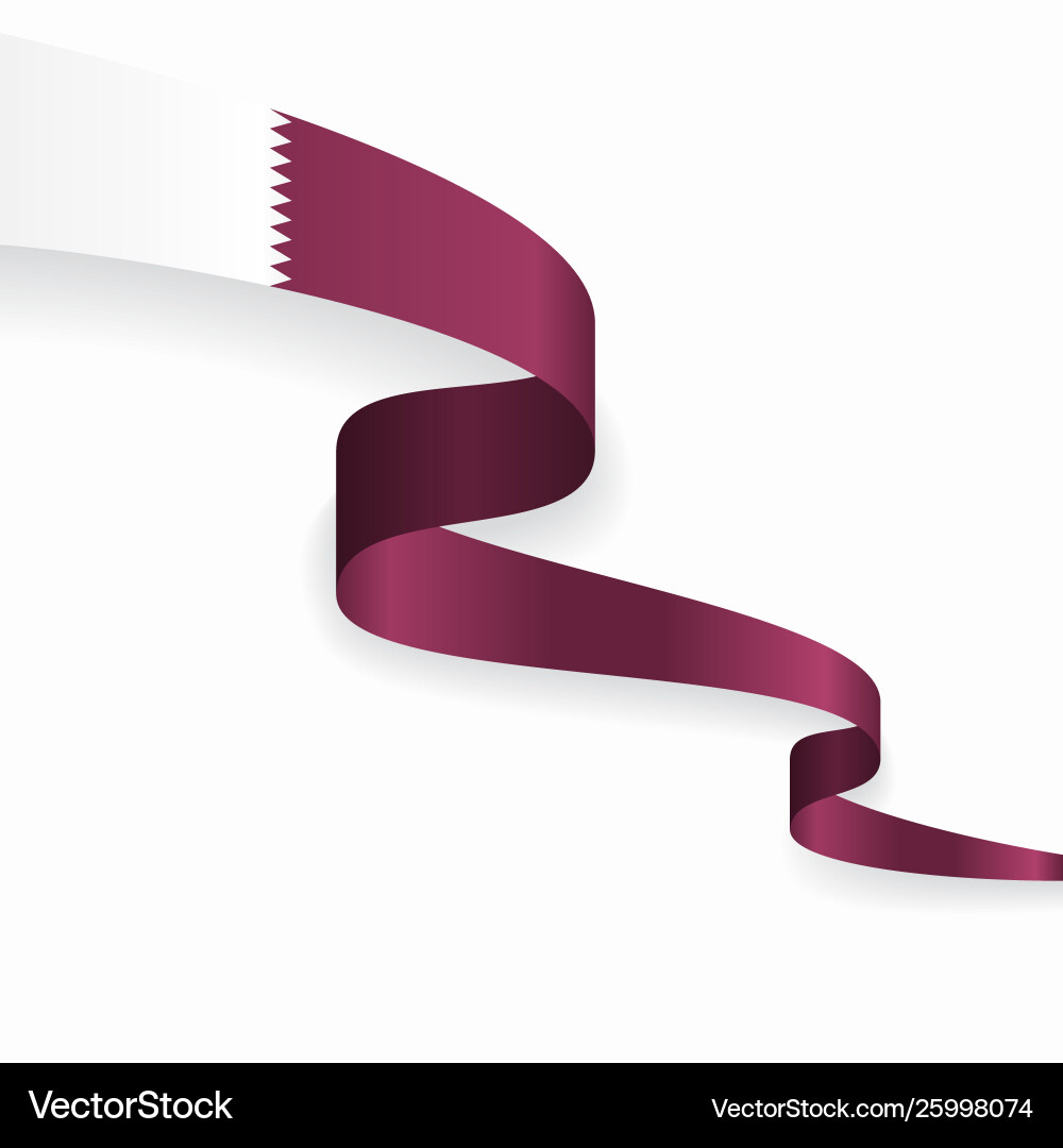 Qatari flag wavy abstract background Royalty Free Vector