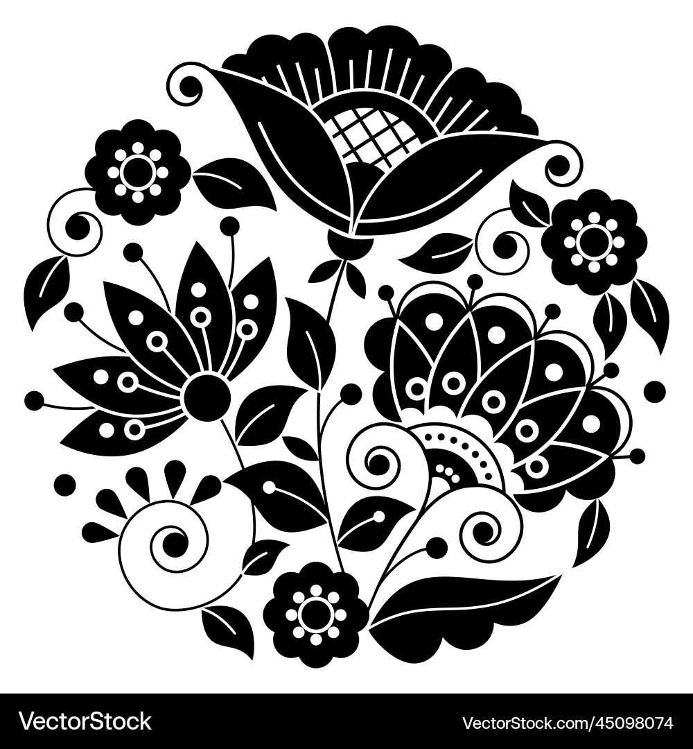 Swedish folk art mandala design pattern Royalty Free Vector