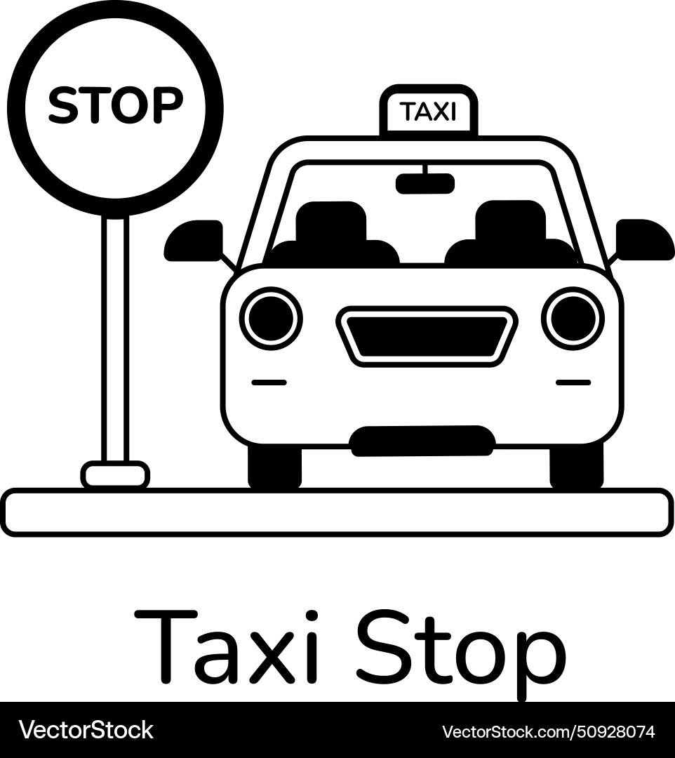 Taxi stop Royalty Free Vector Image - VectorStock