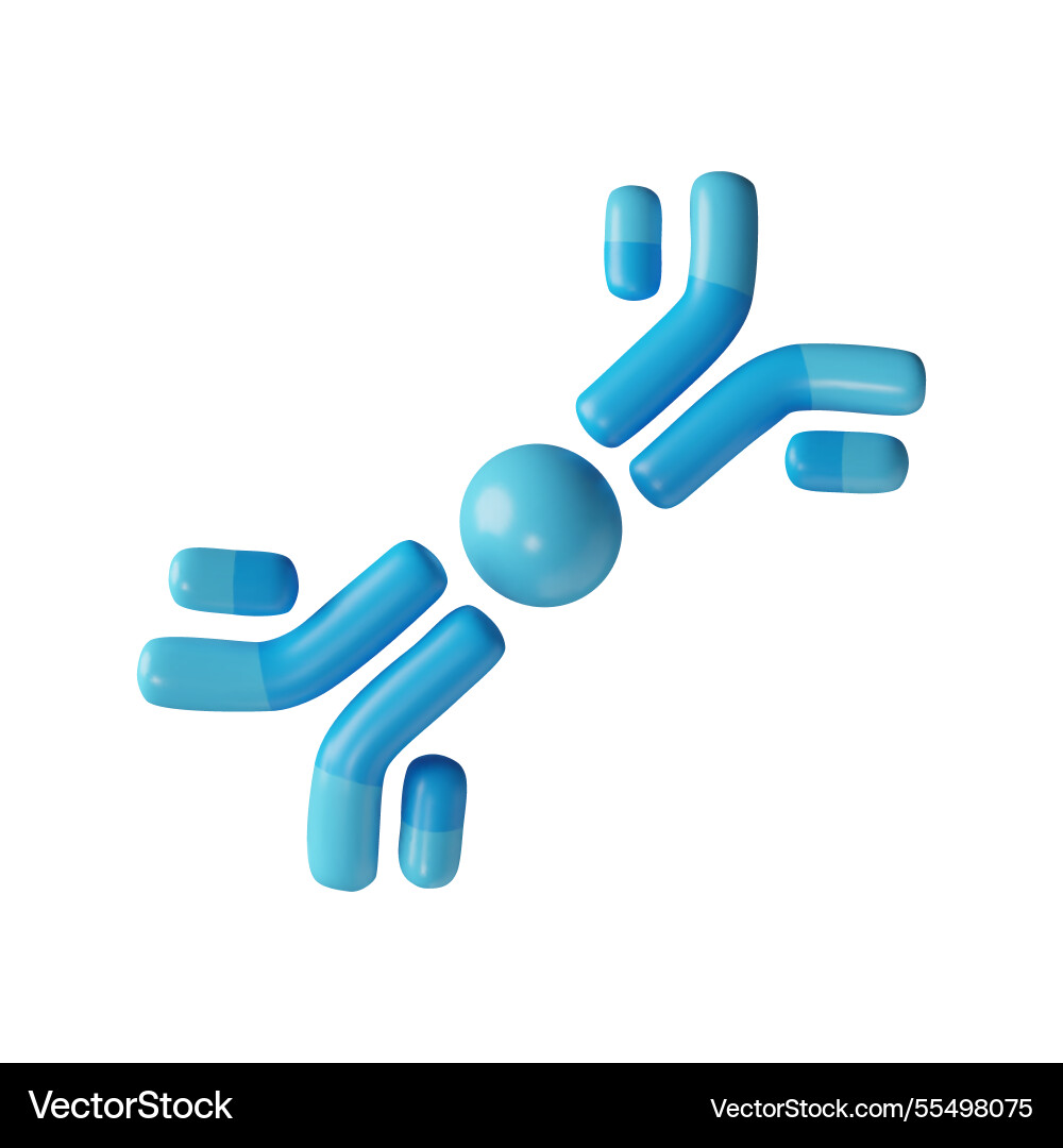 3d of immunoglobulin antibody structure Royalty Free Vector